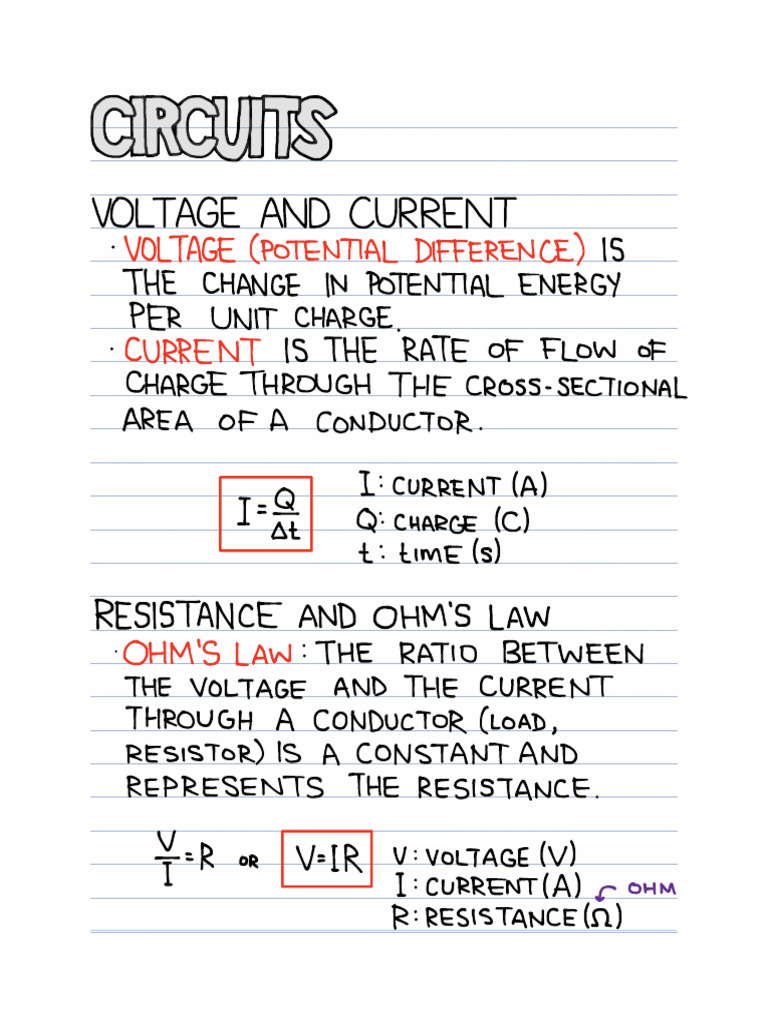 Circuits Notes | Download Free PDF | Voltage | Electrical Resistance ...