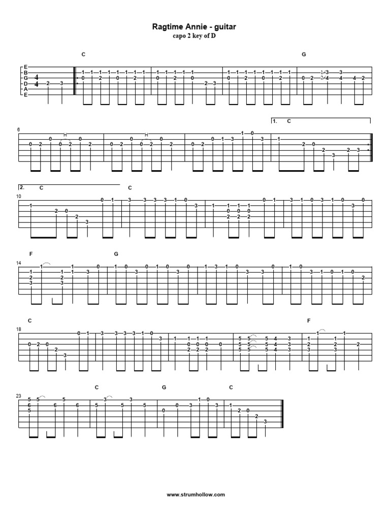 Ragtime Annie Guitar | PDF
