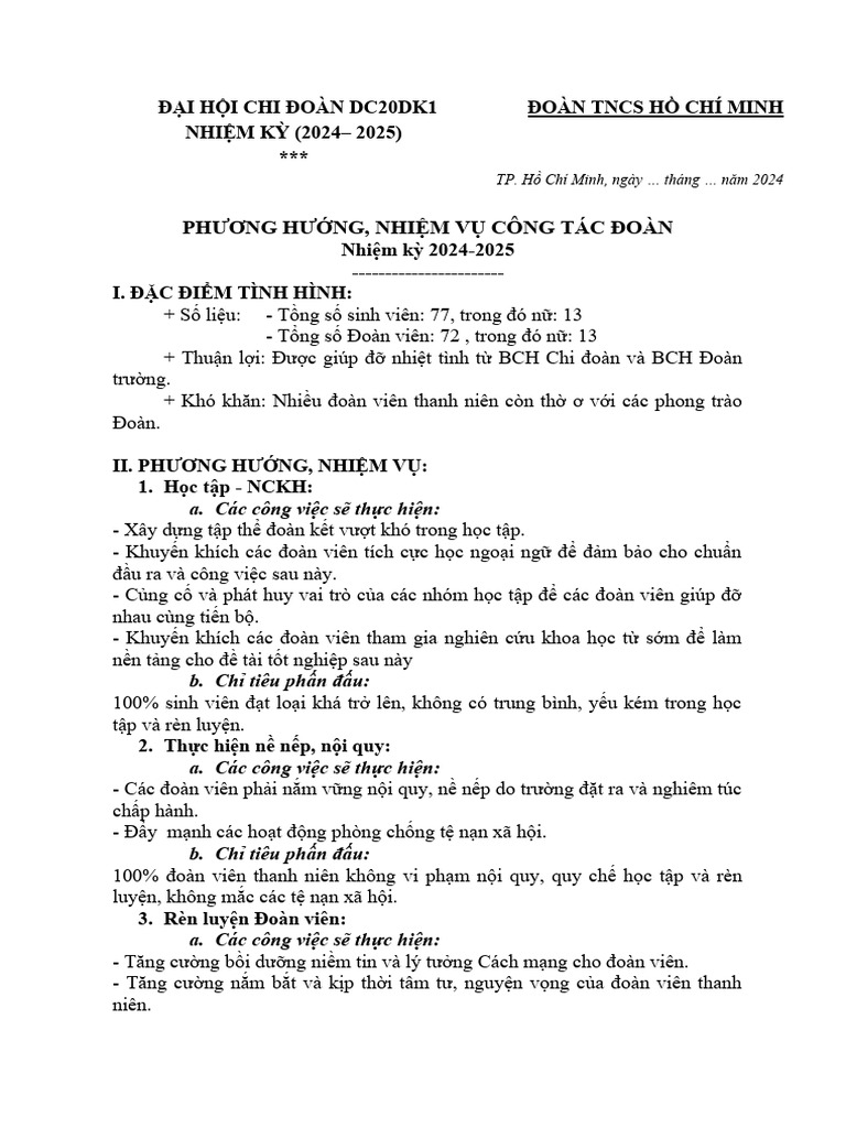 Phuong Huong, Nhiem Vu Cong Tac Doan | PDF