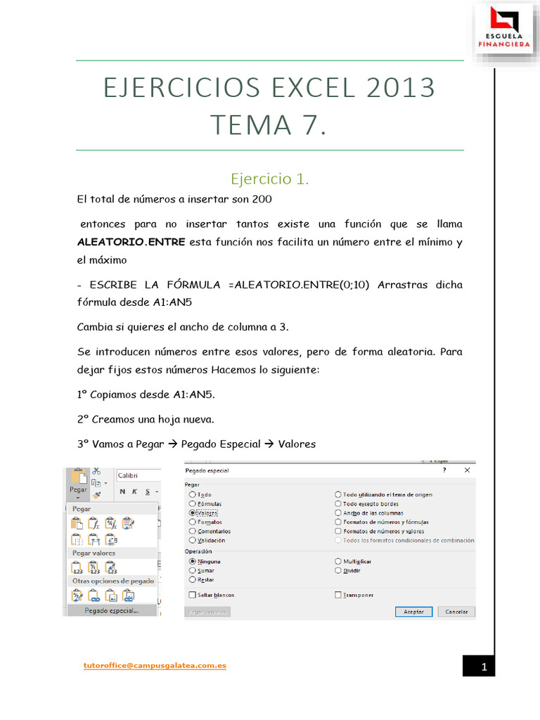 Explicación-tema 7 Excel (2) | PDF | Microsoft Excel