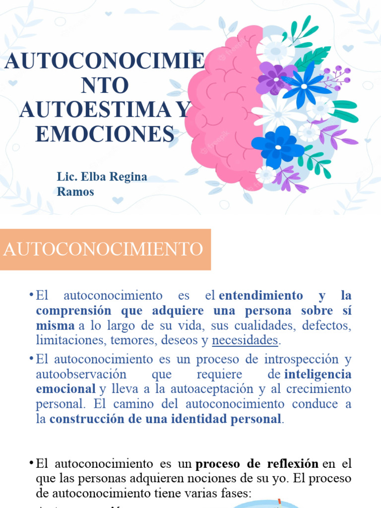 Autoconocimiento Autoestima y Emociones | PDF