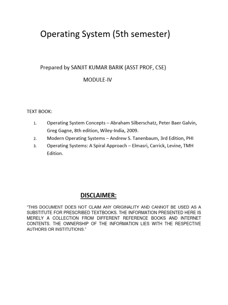 7269IV - 5th Semester - Computer Science and Engineering | PDF | Computer File | File System