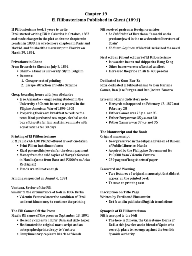 El Filibusterismo Original Manuscript