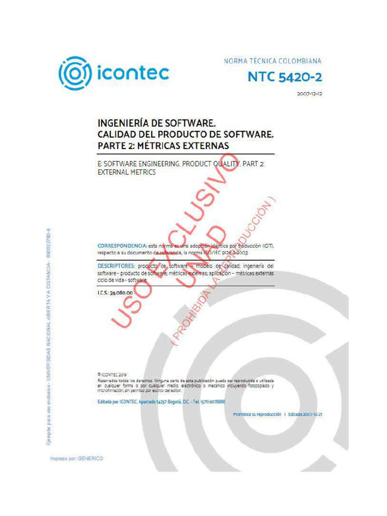 03 - Norma NTC 5420-2 Métricas externas_compressed | PDF | Software | Ingeniería de software