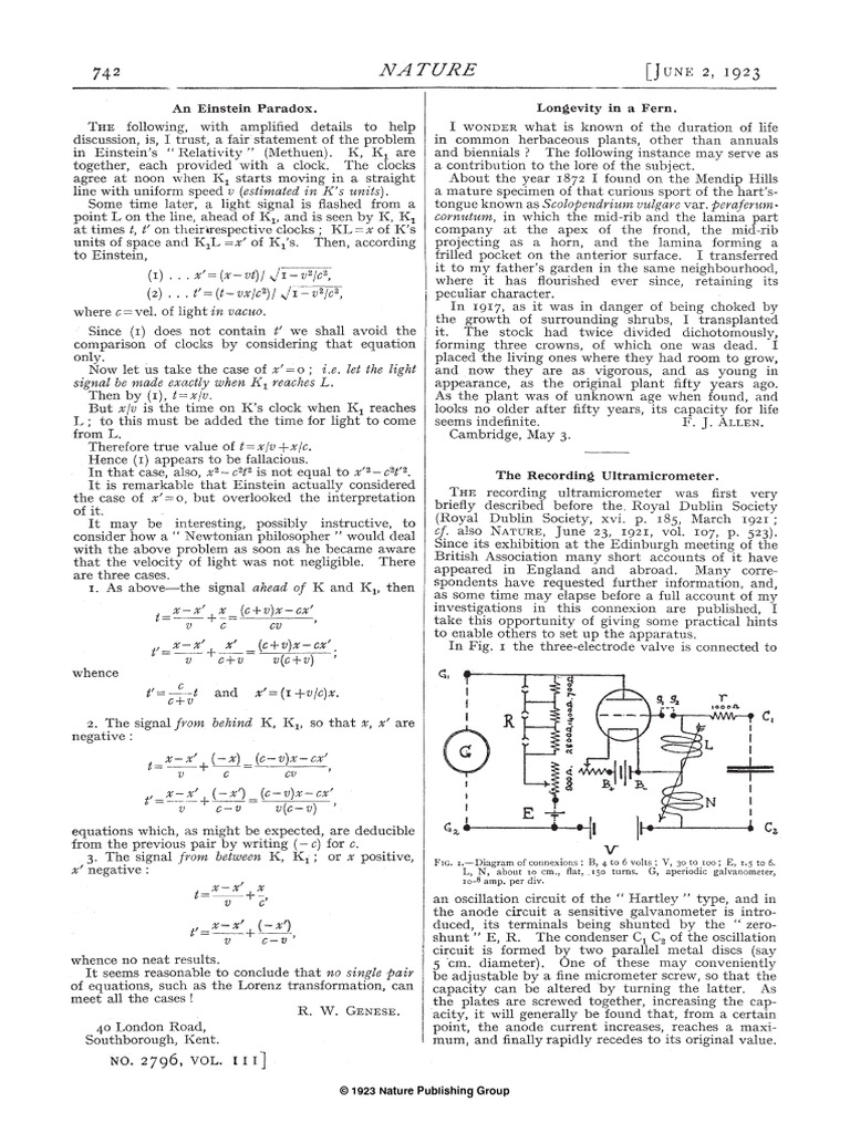 An Einstein Paradox | PDF | Physics