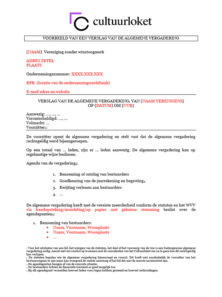 Voorbeeld Verslag AV | PDF