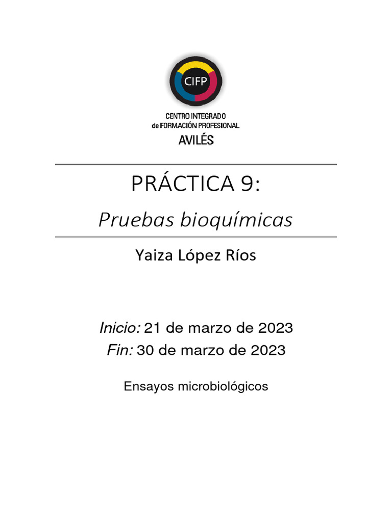 Practica 9 SF | PDF | Las bacterias | Enzima