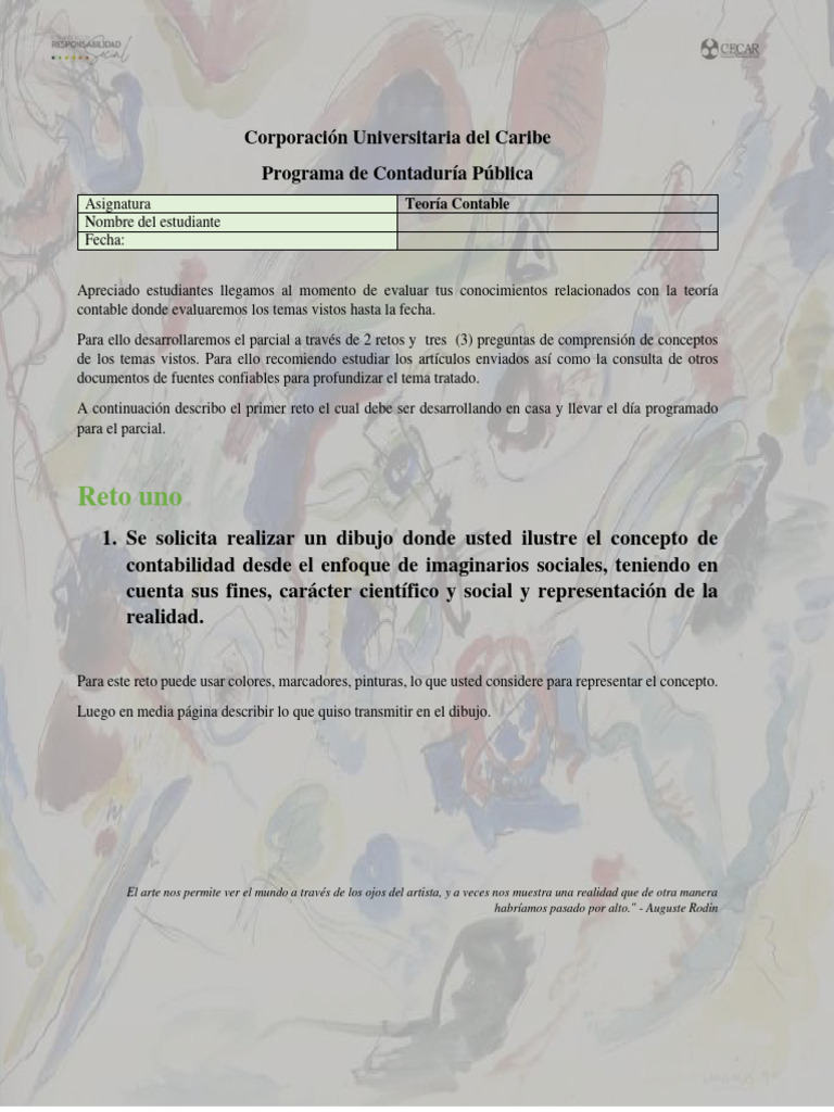 Parcial Primer Corte Teoría Contable | PDF