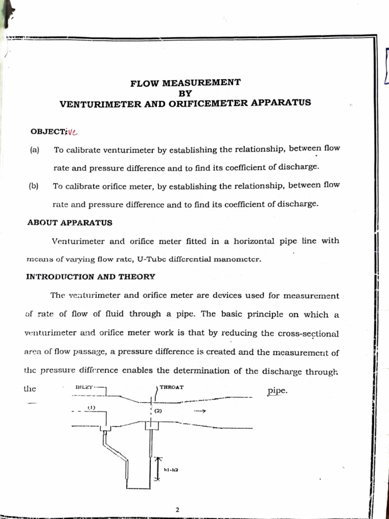 Fluid Mechanics Lab | PDF