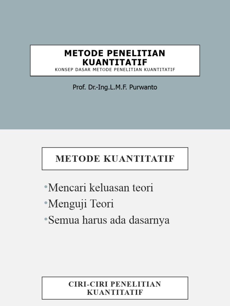 Konsep Dasar Metode Penelitian Kuantitatif 2023 | PDF | Karier & Perkembangan | Pengembangan Diri
