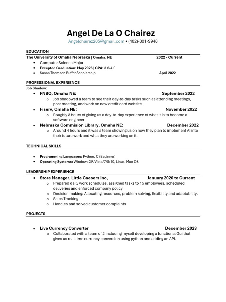 Angel de La o Resume New | PDF