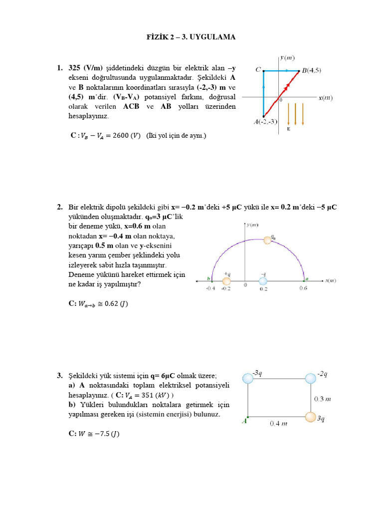 Fizik 2 Uygulama 3 | PDF