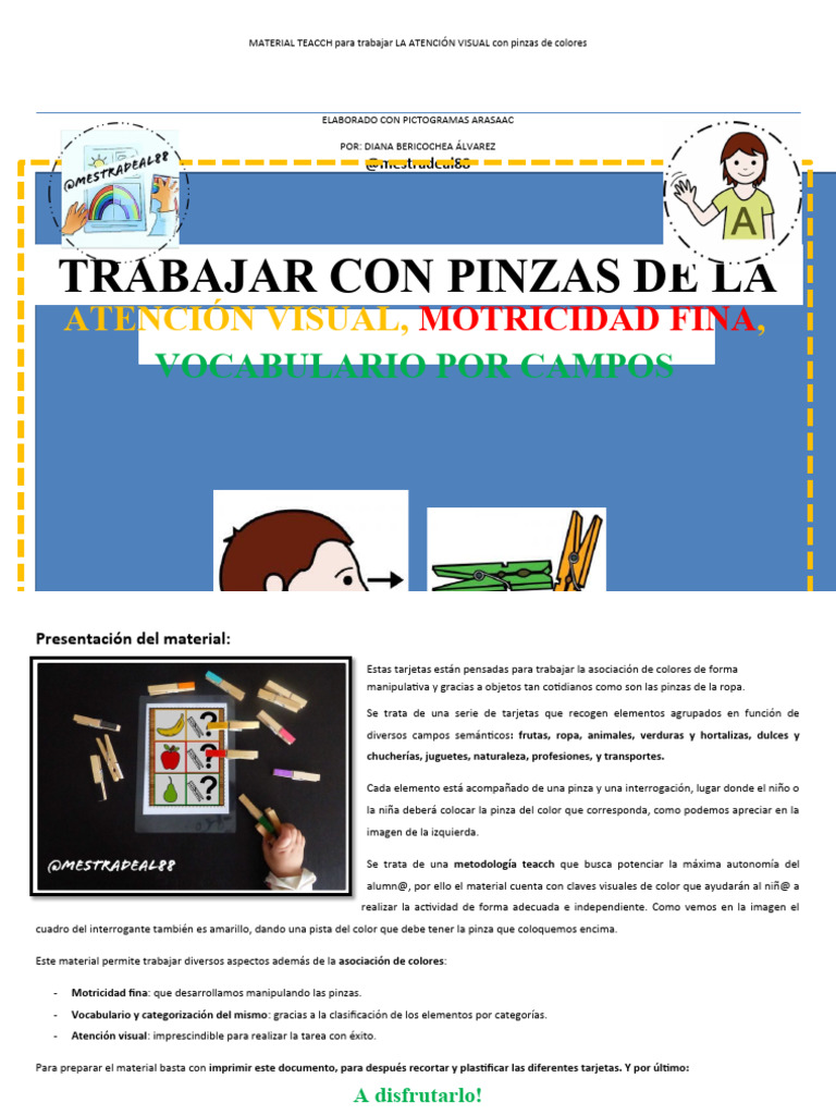 Tarjetas TEACCH para Atención Visual | PDF