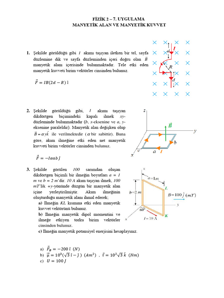 Fizik 2 Uygulama 7 | PDF