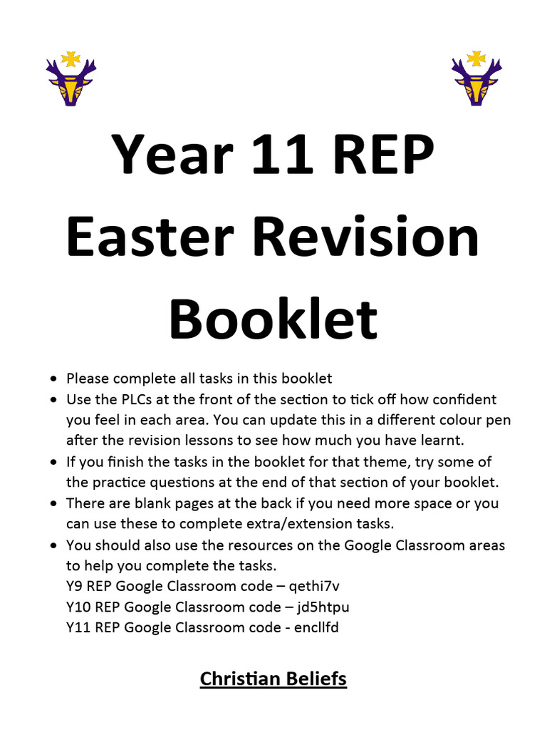 Year 11 Easter Revision Booklet | PDF | Afterlife | God