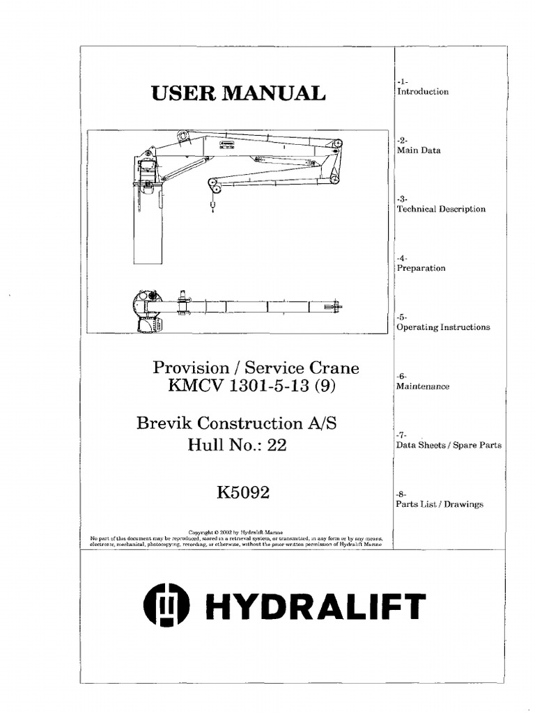 F-03 Grua cubierta Hydralift Provision-Service Crane | PDF