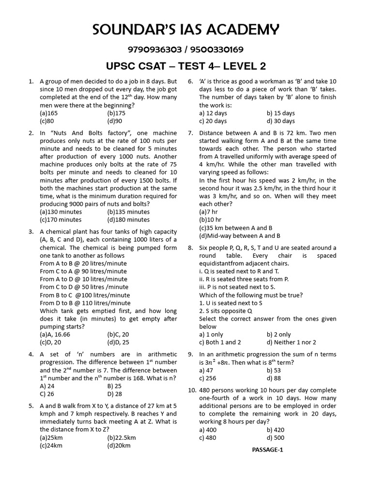 CSAT 2024 - Test 4 - Level 2 | PDF | Economic Growth | Gross Domestic ... CSAT 2024 - Test 4 - Level 2 | PDF | Economic Growth | Gross Domestic ...