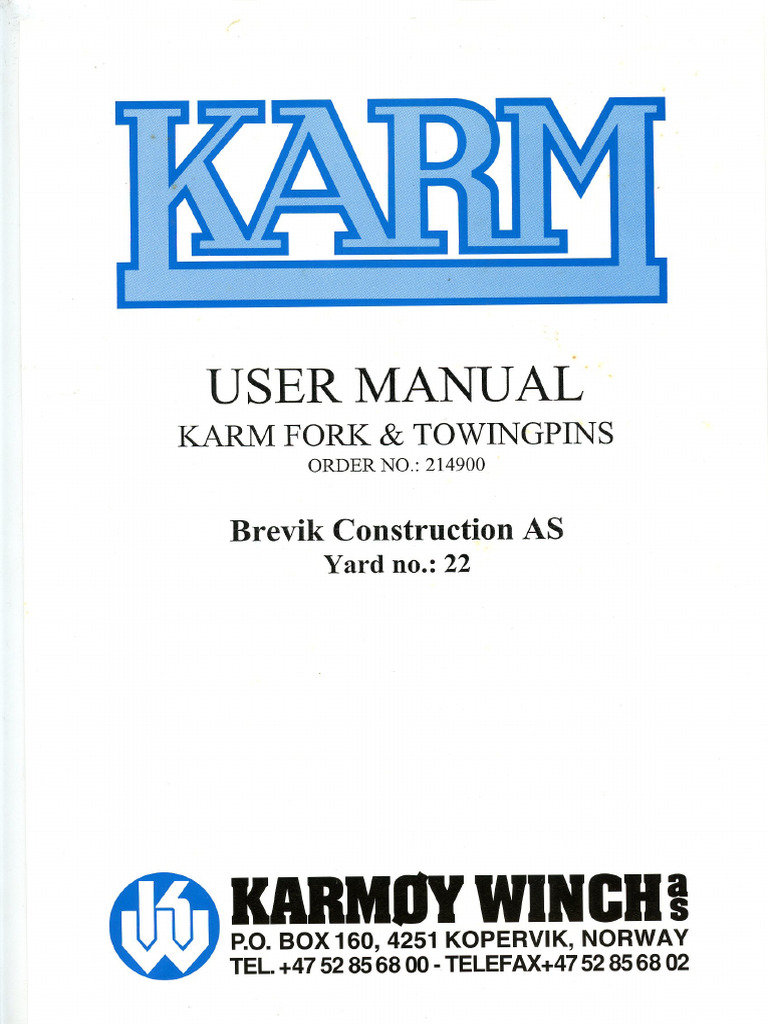 F-15 Karmoy Winch As (Pines Popa y Karm Fork) | PDF
