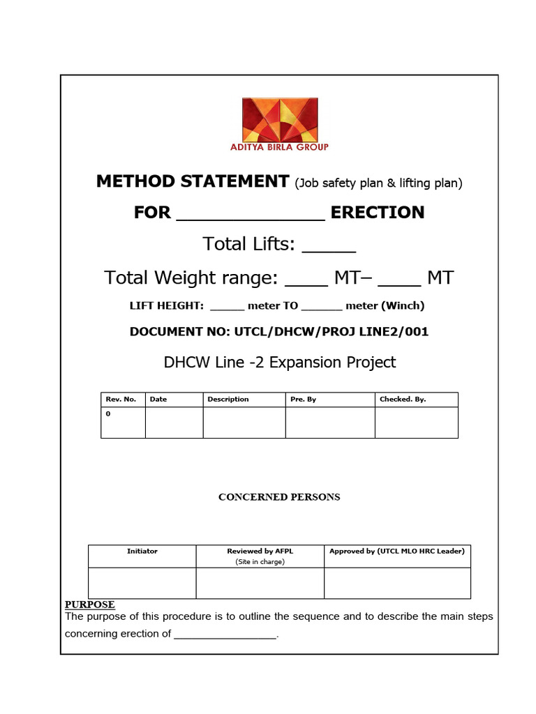 Winch Operation Method Statement | PDF | Rope | Manufactured Goods
