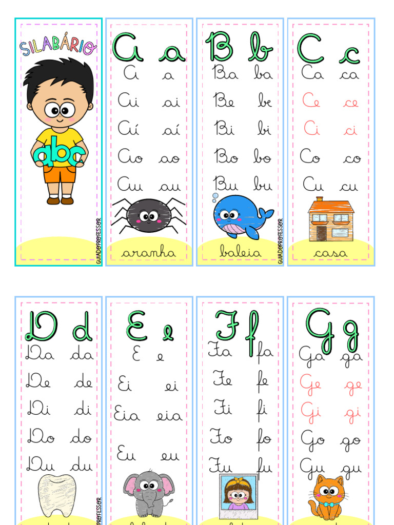 Alfabeto Silabario ABC Letra Cursiva Guiadoprofessor | PDF