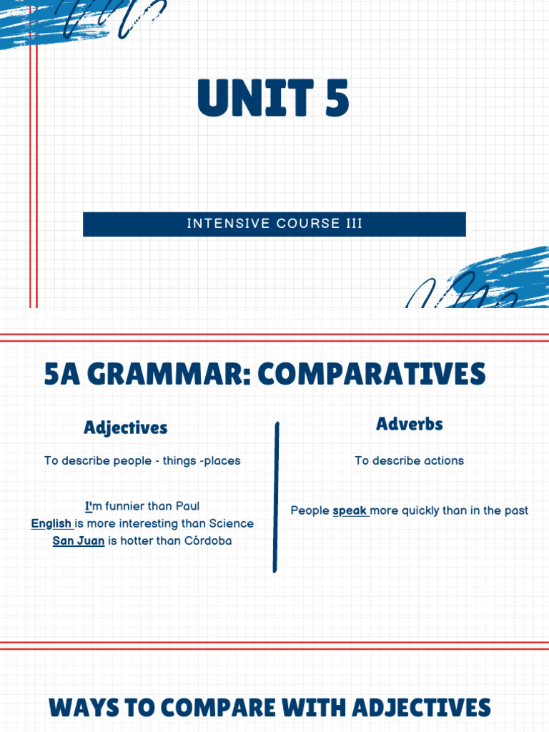 Unit 5 | PDF | Adjective | Adverb Unit 5 | PDF | Adjective | Adverb