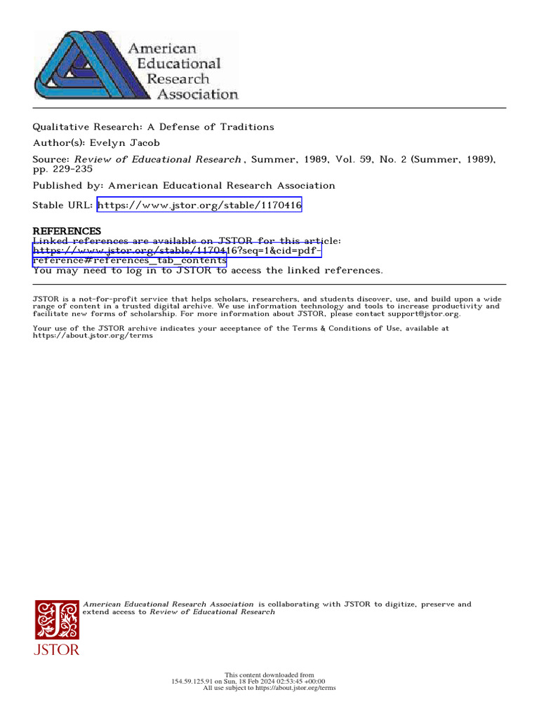 Jacob-QualitativeResearchDefense-1989- Jacob | PDF | Methodology | Theory