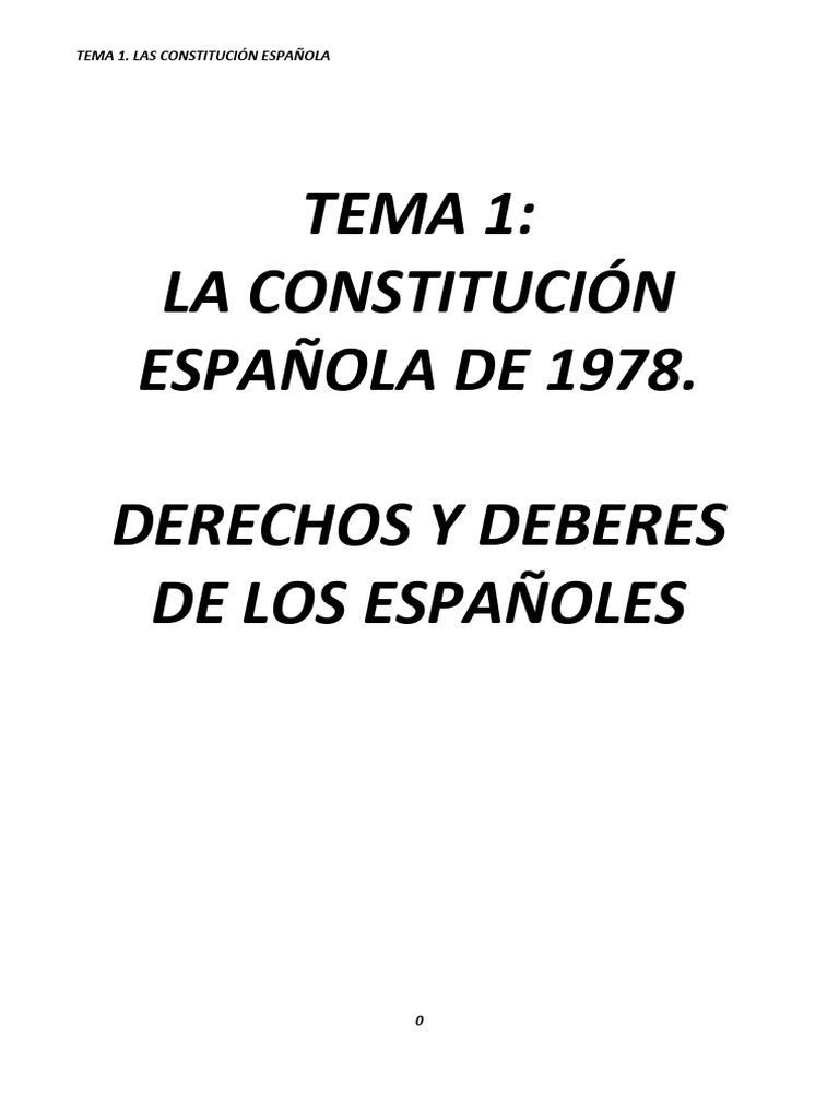 Tema 1. La Constitución Española | PDF | Constitución | Cortes Generales