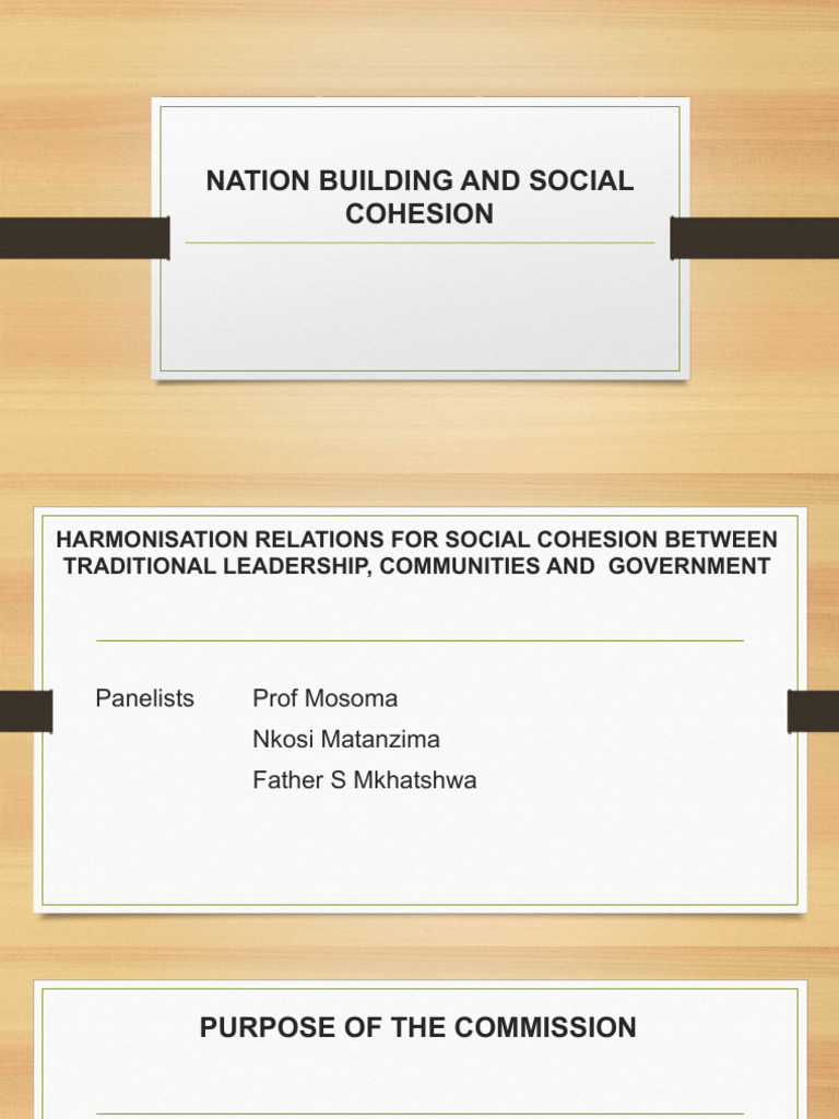 Nation Building and Social Cohesion | PDF | Leadership | Nation