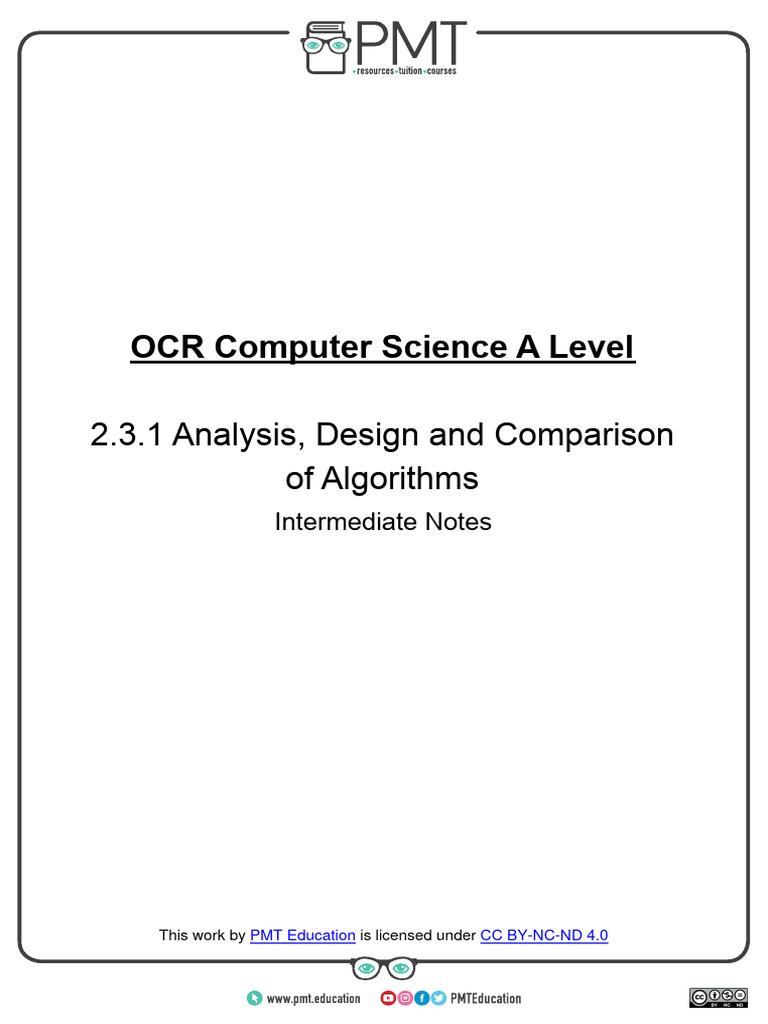 231 Analysis Design And Comparison Of Algorithms Pdf Time Complexity Computational 