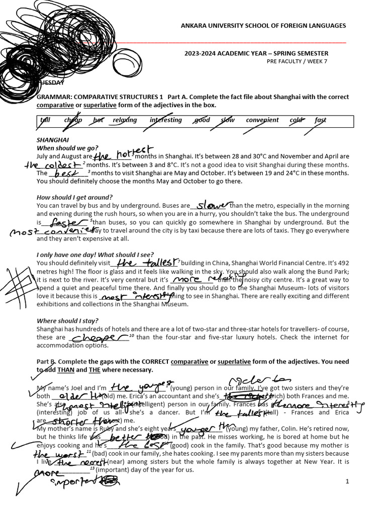 Handout (Comparative Structures 1) | PDF | Transport | Public Transport