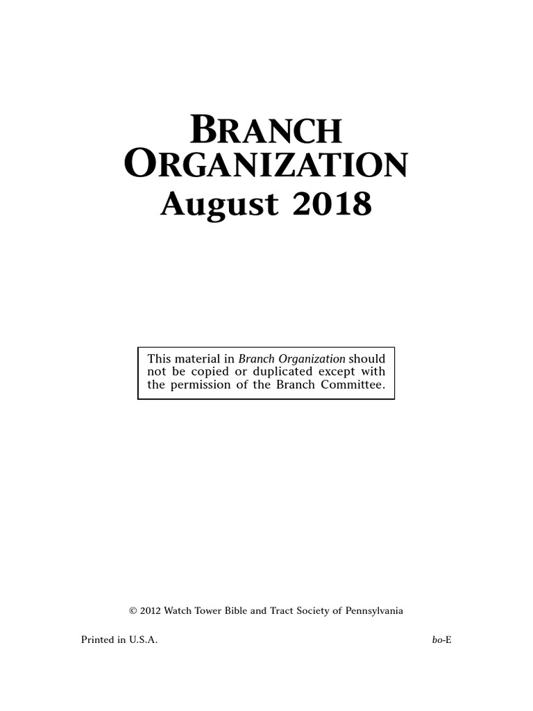 Branch Organization Manual Overview | PDF