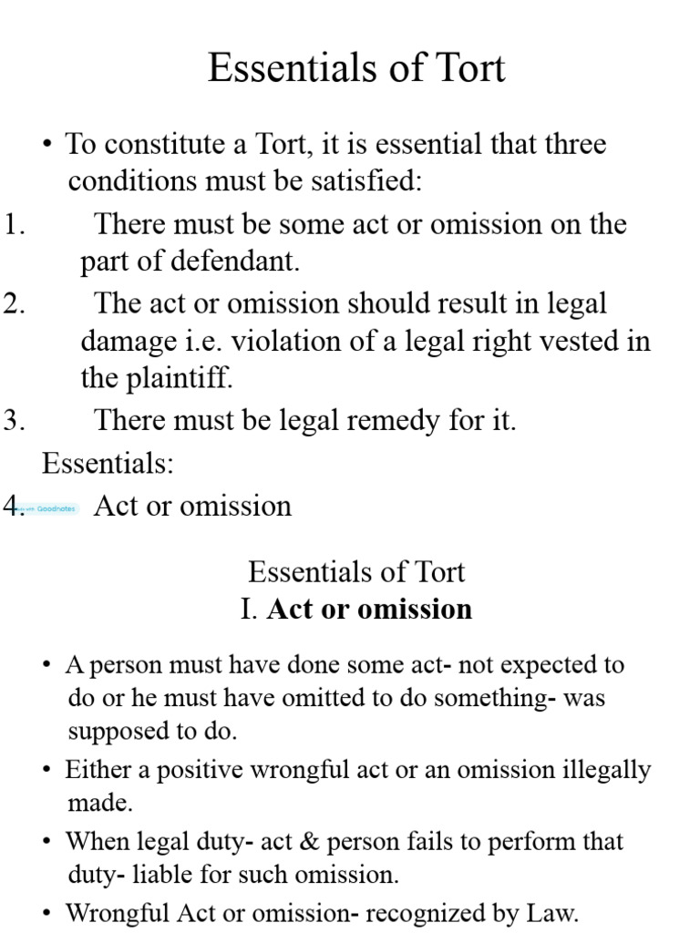 Essentials of Tort-1 | PDF | Tort | Legal Remedy