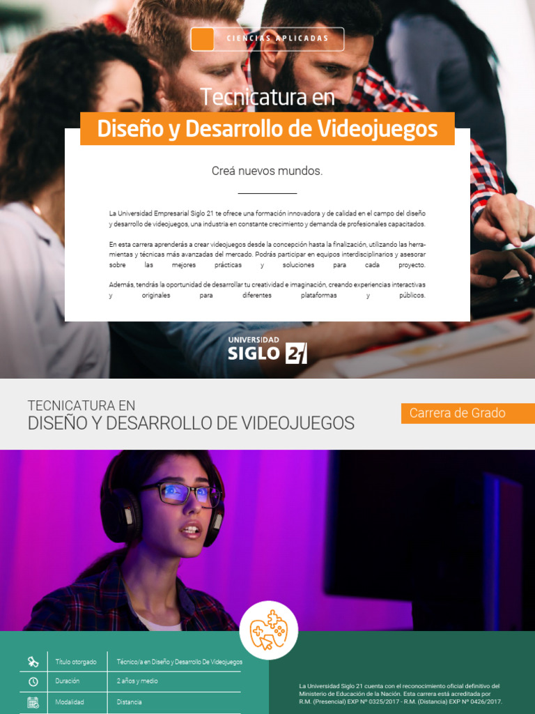 Tecnicatura en Diseno y Desarrollo de Videojuegos - Siglo 21 | PDF ... Tecnicatura en Diseno y Desarrollo de Videojuegos - Siglo 21 | PDF ...
