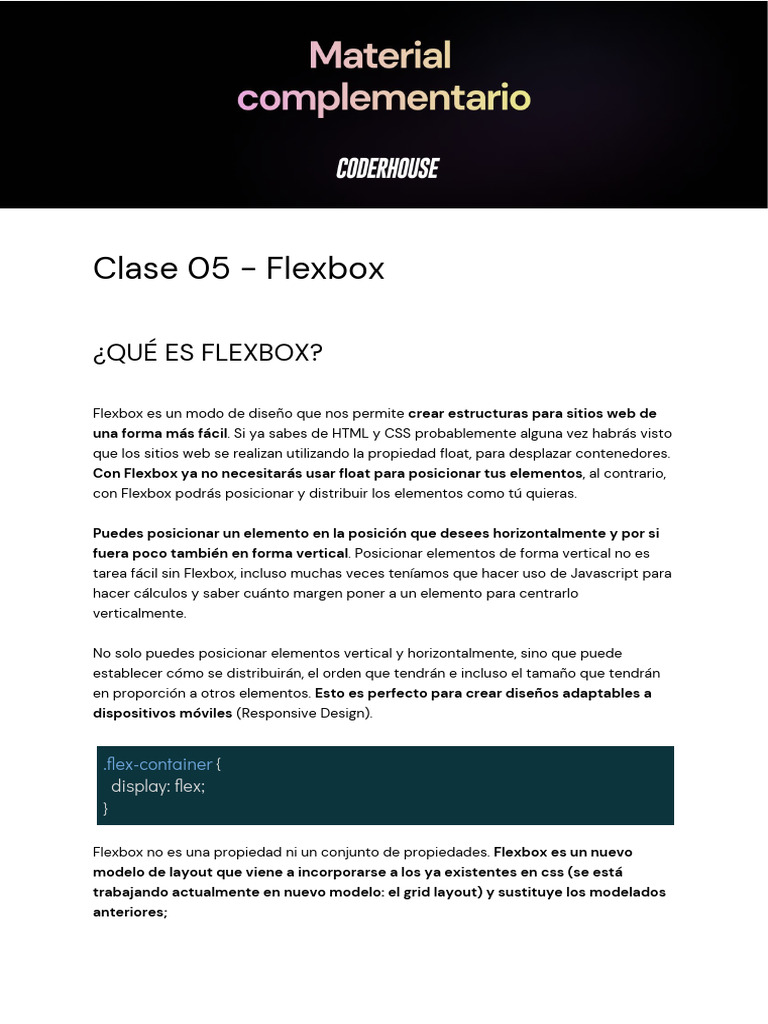 Guía Completa de Flexbox en CSS | PDF | Ingeniería de software | Desarrollo web