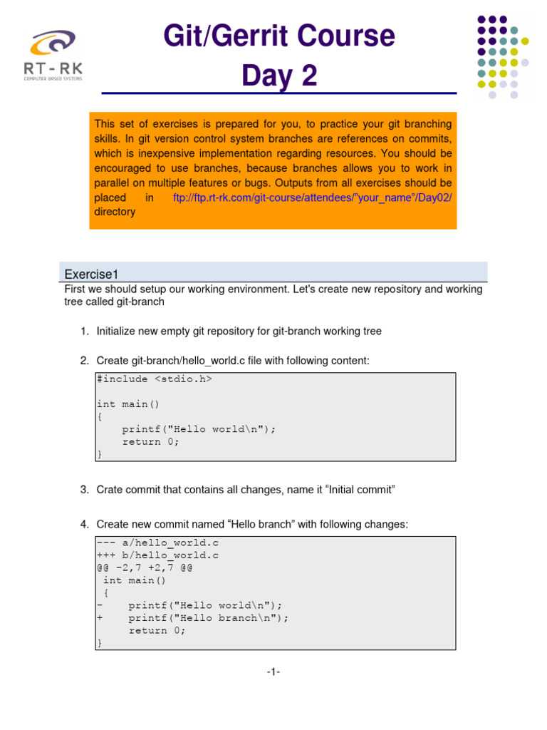 Exercise Day 02 | PDF | Version Control | Computer Engineering