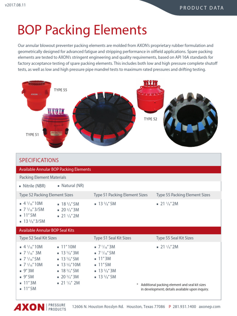 Annular BOP Packing Elements v2017.08.11 mts-AXON | PDF | Industrial Processes | Mechanical ...