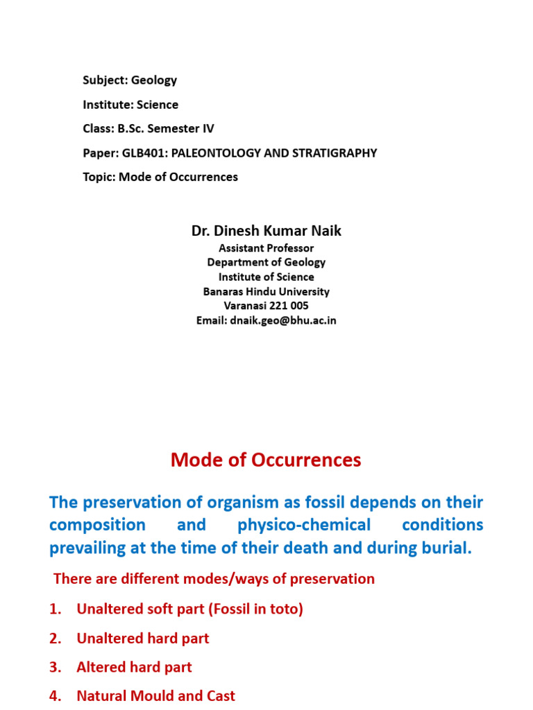 DKN 5 - Mode of Occurrances | PDF | Earth Sciences