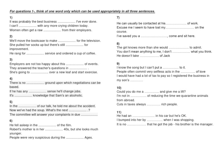 Gapped Sentences | PDF