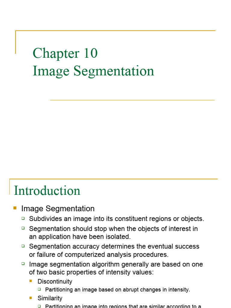 Lec 10 Image Segmentation | PDF | Image Segmentation | Signal Processing