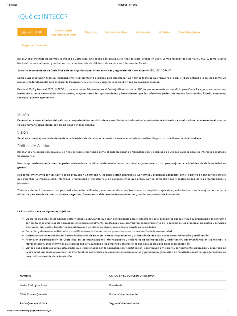 Qué Es Inteco | PDF | Costa Rica | Calidad (comercial)