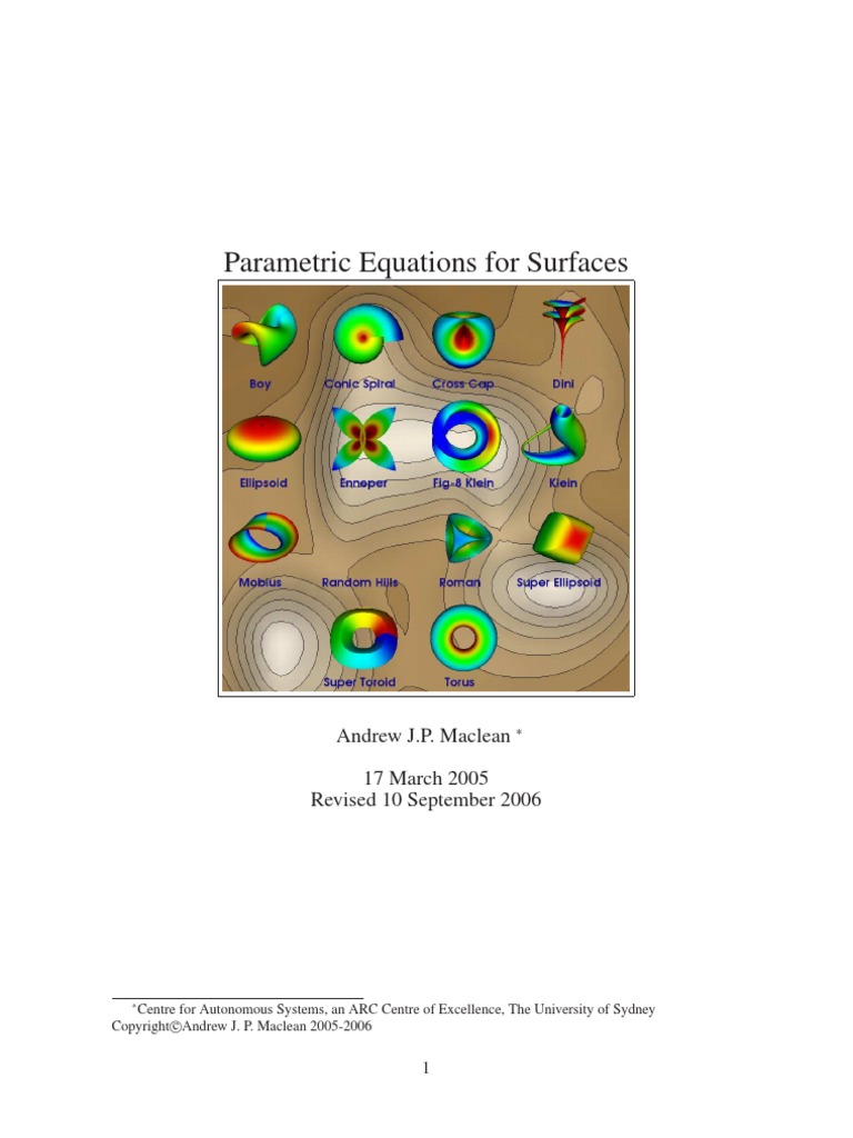 Parametric Surfaces | PDF | Science & Mathematics