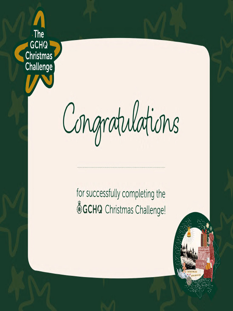 GCHQ Christmas Challenge Certificate | PDF