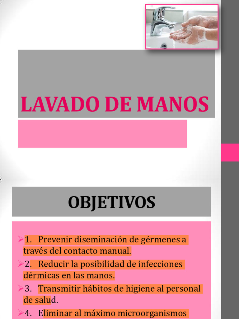 Lavado de Manos Evlreconv | PDF | Lavado de manos | Especialidades Medicas