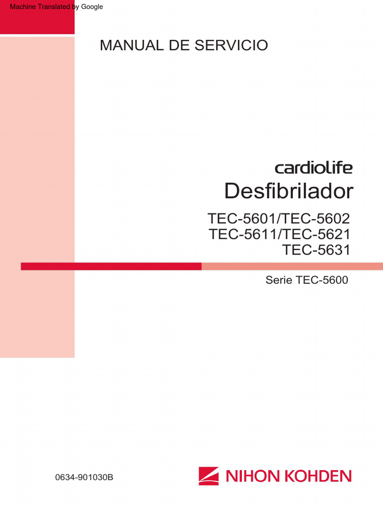 Nihon Kohden TEC-5631 Defibrillator - Service Manual - ESP | PDF | Radio | Residuos