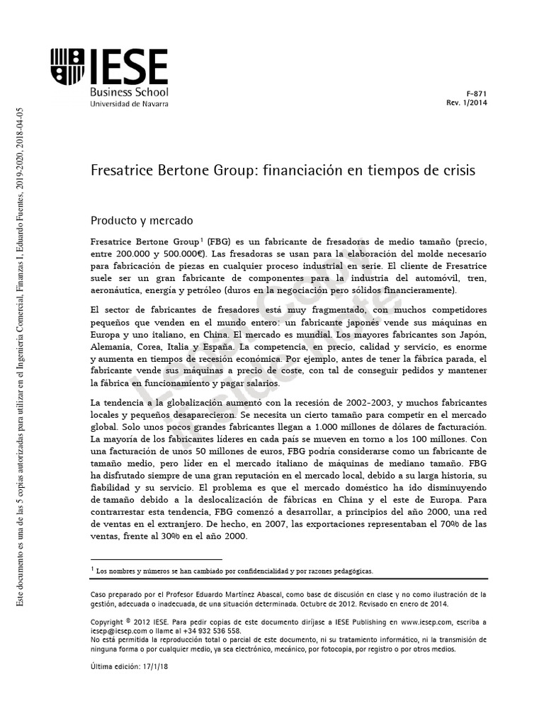 Fresatrice Bertone Group Financiacion en Tiempos de Crisis | PDF | Euro ...