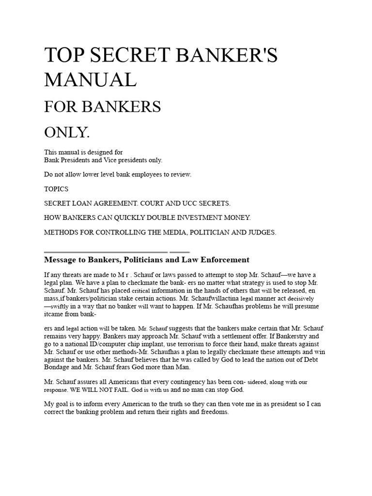 Bankers Secrets | PDF | Banks | Money