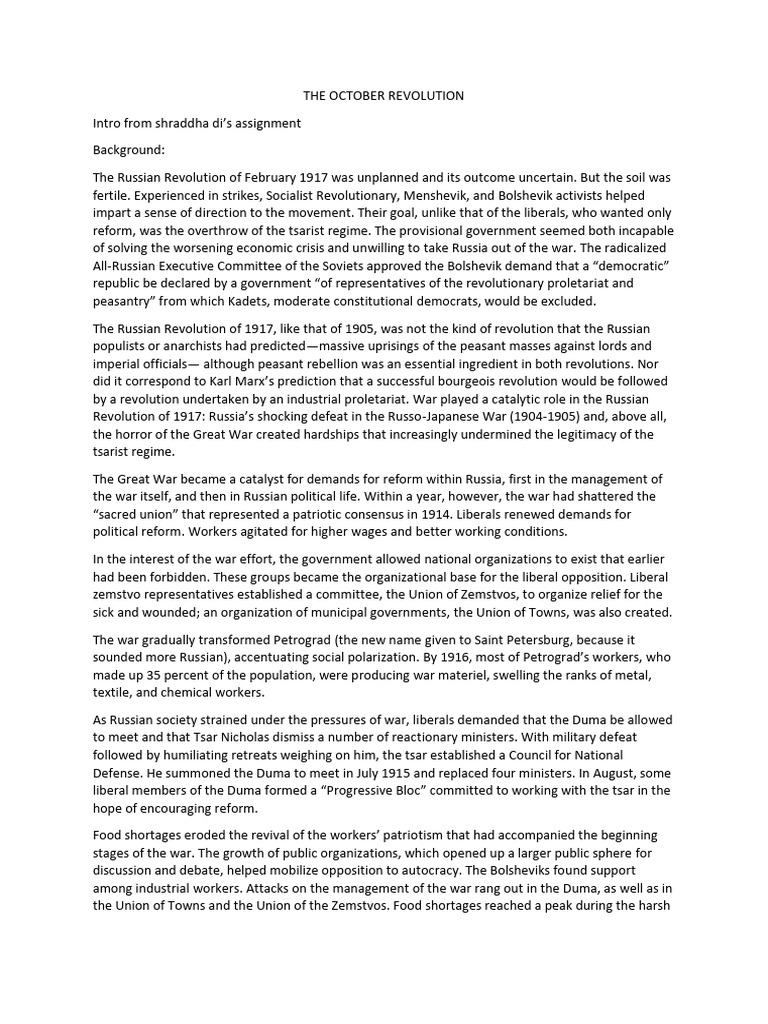 The October Revolution | PDF | Russian Revolution | Bolsheviks