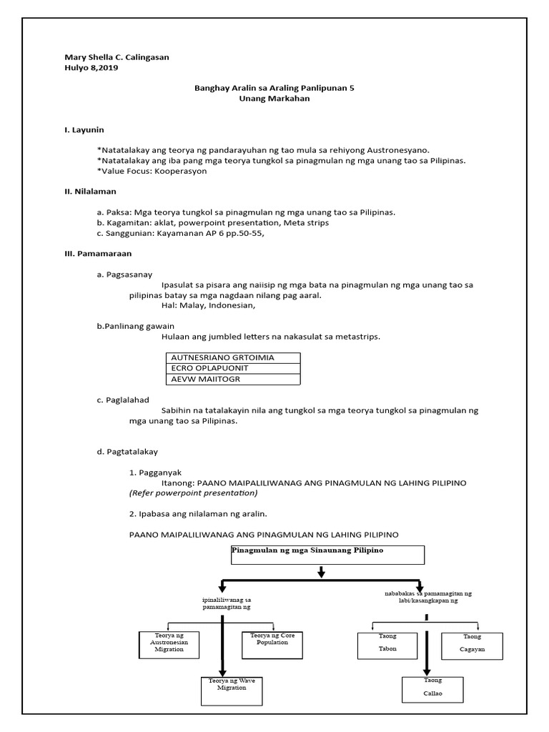 AP 5 and ESP 6 Lesson Plan Q1 | PDF