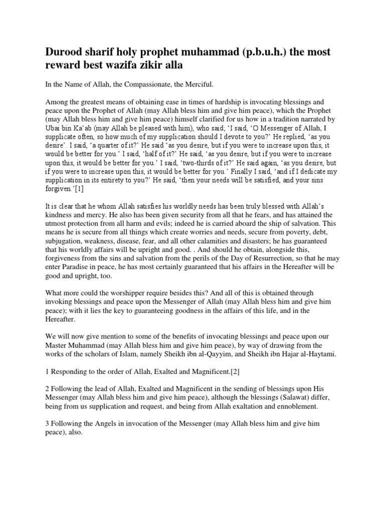 Durood Sharif Holy Prophet Muhammad | PDF | Muhammad | Prophets And ...
