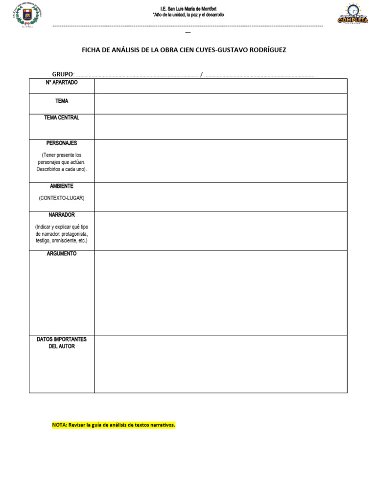 Ficha Análisis Cien Cuyes | PDF